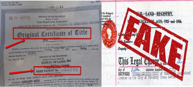 PAANO MALAMAN KUNG ANG LAND TITLE YOU’RE BUYING IS FAKE OR NOT? – Pinoy UK